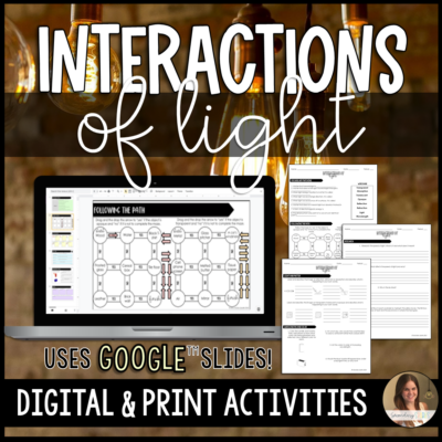 Interactions of Light Waves Digital Google Slides™ and Print Activities ...