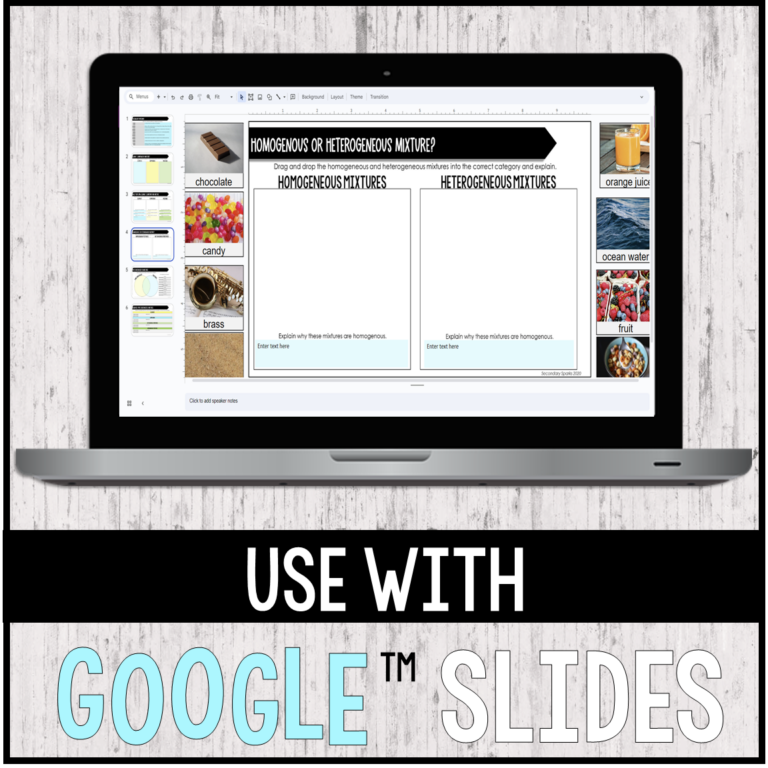 Pure Substances and Mixtures Digital Google Slides™ and Print ...