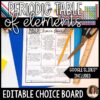 Periodic Table of Elements Choice Board - Secondary Sparks