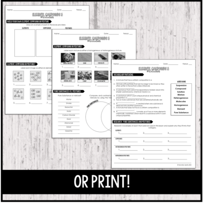 Pure Substances and Mixtures Digital Google Slides™ and Print ...