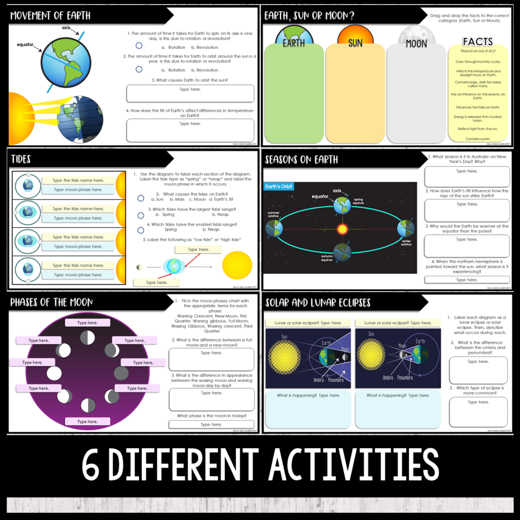 The Earth Moon Sun System Digital Google Slides™ and Print Activities ...