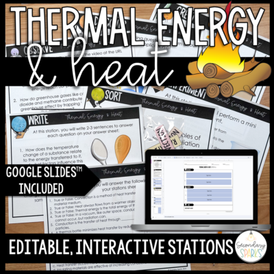 Heat Transfer and Thermal Energy Stations Activities - Editable ...