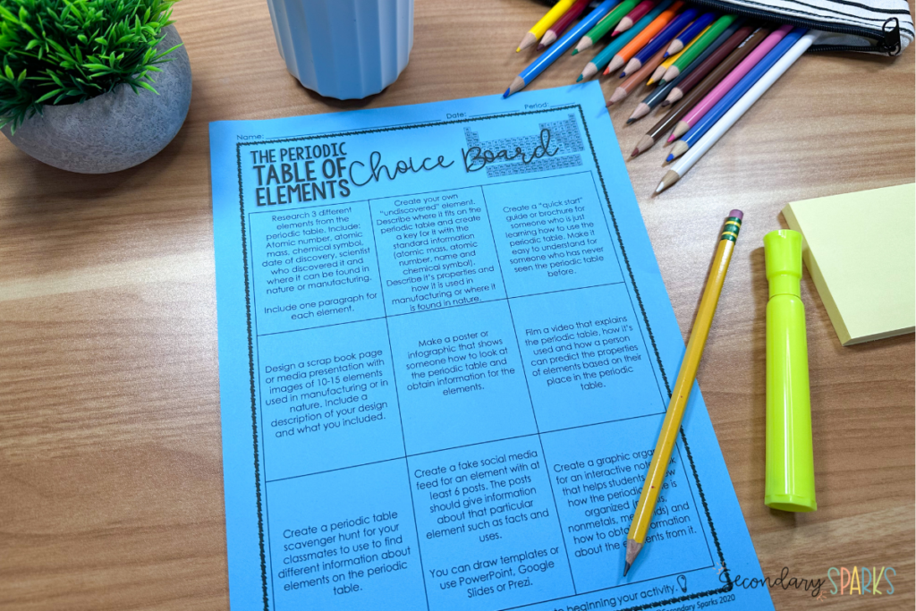 Periodic Table Activities for your Chemistry Unit - Secondary Sparks