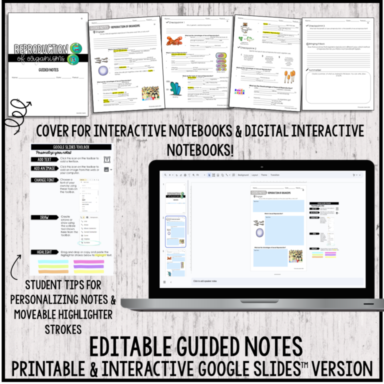 Asexual and Sexual Reproduction Lesson Guided Notes & Assessment ...