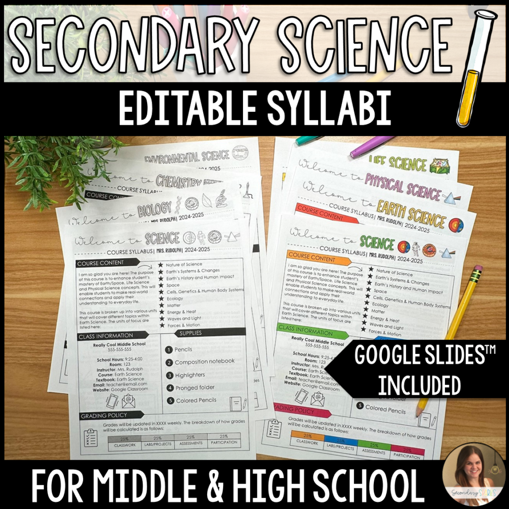 Middle School Science Back To School Bundle - Editable & Google Slides ...