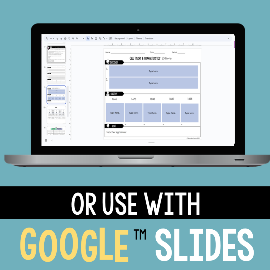 Cell Characteristics & Cell Theory Stations Lab Activities - Editable ...