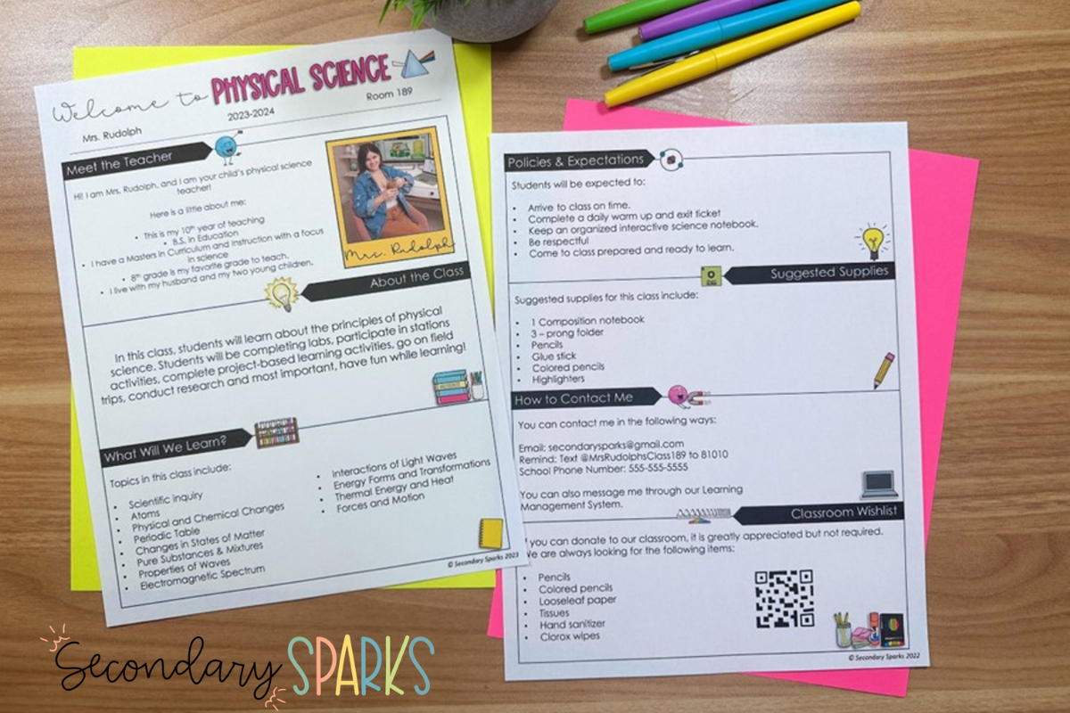 Tips for Meet the Teacher in Middle School Science - Secondary Sparks