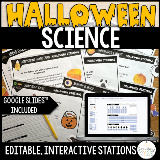 Halloween Science Stations for Middle School Science - Editable and ...